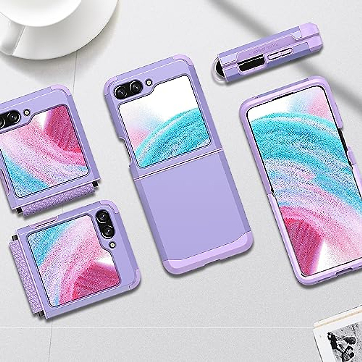 phone case Compatible with Samsung Galaxy Z Flip 5 Case with Hinge Protection Military Grade Heavy Duty Protective Case Hinge Full Protective (TPU) with Hard Protective Body(PC) Rugged Cover phone pro