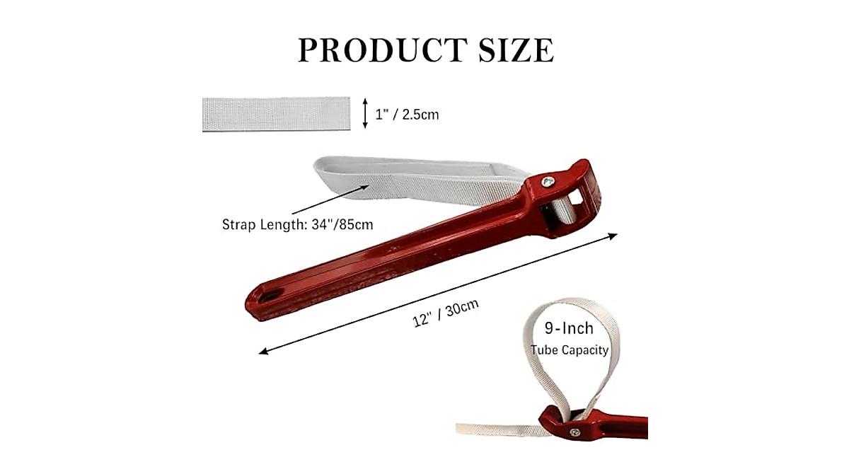 12-Inch Adjustable Pipe Strap Wrench for Versatile Use