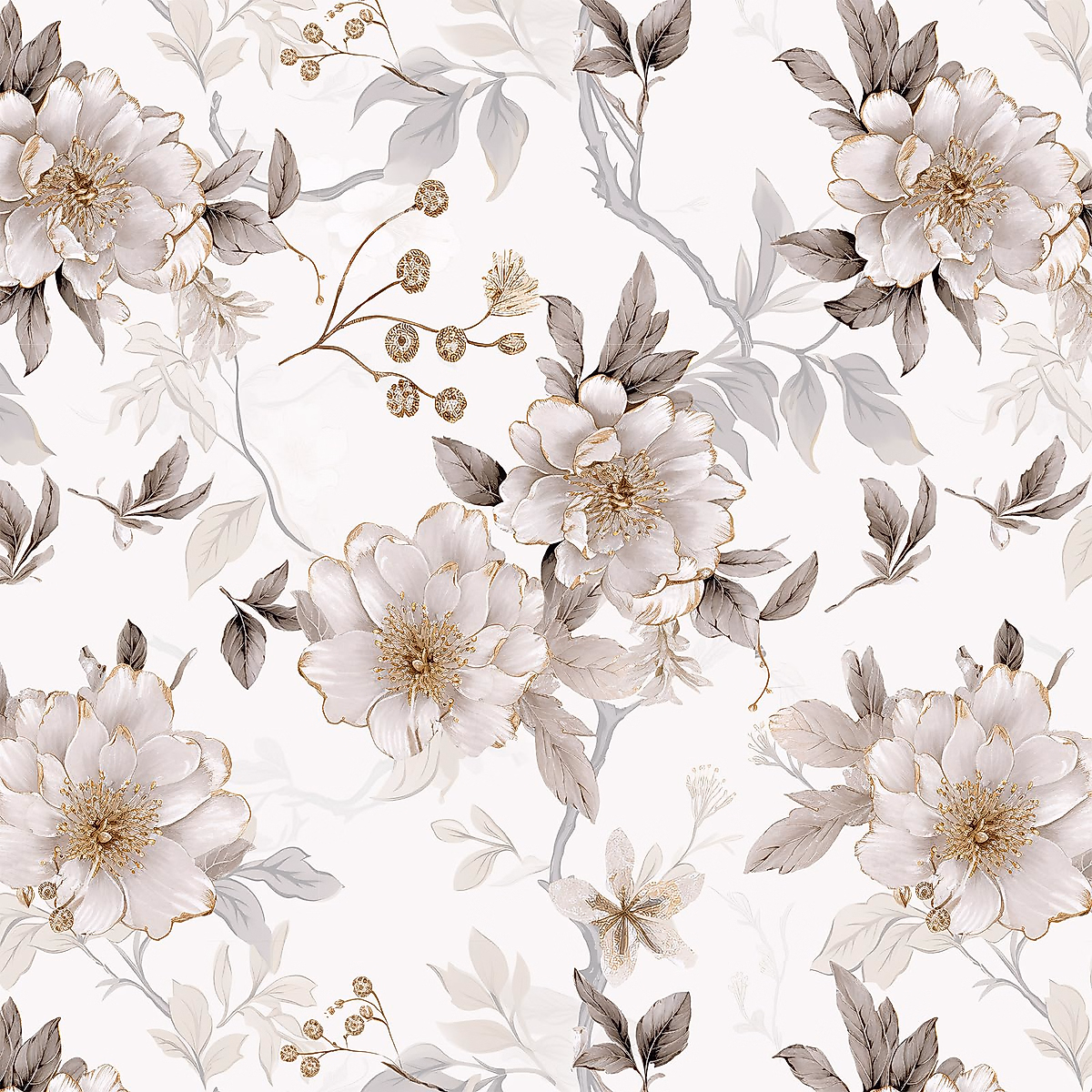 Wudnaye Floral Wallpaper Peel and Stick Wallpaper Floral Contact Paper for Cabinets 17.7inch× 118.1inch Flower Wallpaper Stick and Peel Removable Self Adhesive Wallpaper for Bathroom Wall Paper Vinyl