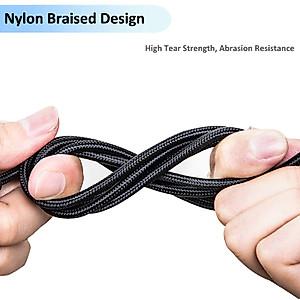 LecLooc Replacement for Astro A40 Cord, A10 Headset Cable Braided Wire, 6.5 Feet/2.0 M Volume Control Cable Compatible with Astro A40TR/A40/A10 Gaming Headsets Cord