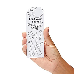 24 Pack Color Your Own Bookmarks for Kids, Students, DIY Classroom Art, 24 Book Worm Designs (2 x 6 in)