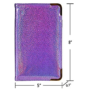 Server Book - Waitress/Waiter Book Organizer with Zipper Pouch, Guest Check Book Holder Money Pocket Restaurant Waitstaff Organizer (Purple)