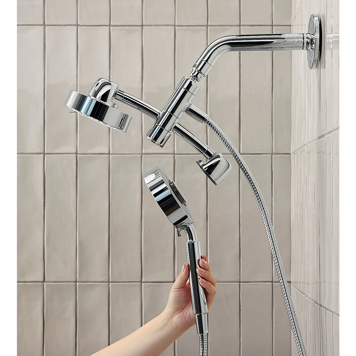 KOHLER 23219-CP Purist 2-in-1 Multifunction Shower Combo Kit, Rotating Showerhead with Handheld Shower Head, 2.5 GPM, Polished Chrome