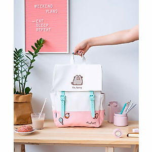 Official Pusheen Backpack, Kawaii Backpack - Bookbag, Travel Laptop Backpack, Girls Bag, Pusheen Gift - Pink Backpack