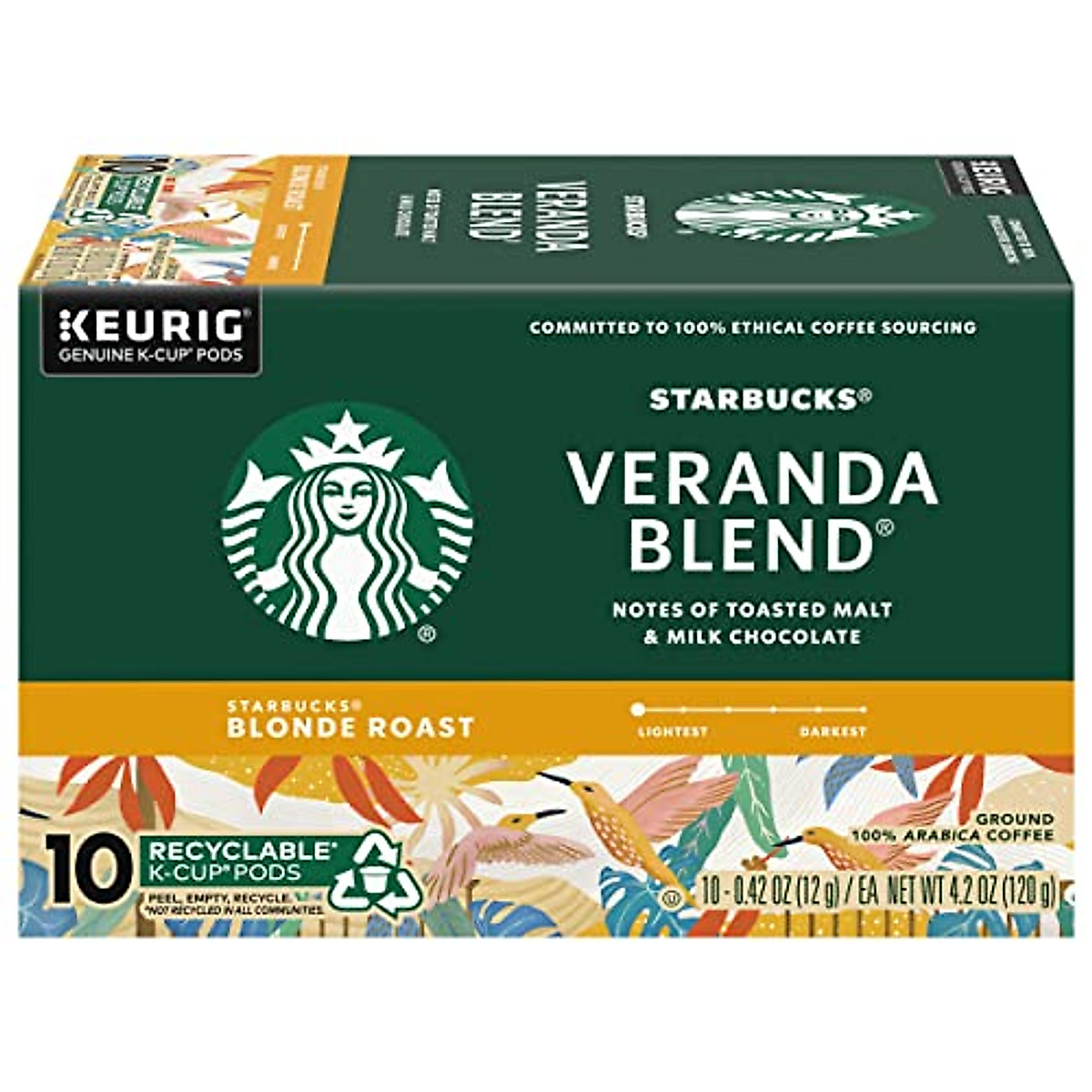 Starbucks Veranda Blend Blonde, K-Cup Portion Pack for Keurig K-Cup Brewers, 10-Count (Pack of 2)