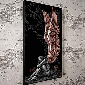 YALKIN Diamond Painting Kits for Adults, DIY 5D Diamond Painting Paint Angel Wings by Number with Gem Art Drill Diamond Painting Kits for Kids for Home Wall D cor 15.7x27.56inch