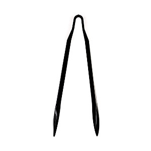 Set of 6 - Heavy Duty Black Serving Tongs - 12 inch - Plastic Disposable Salad Tongs - High Heat Plastic, Catering, Salads, Bakery, Buffets, BBQ, Ice, Hot and Cold Foods (12")