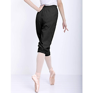Daydance Black Women Dance Pants Ripstop Ballet Warm Up Perspiration Trousers