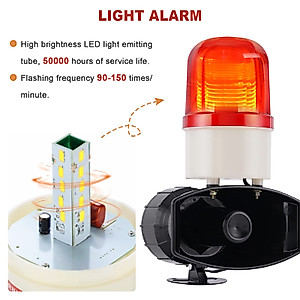 Saladulce Industrial Siren Alarm 110 Volt Siren with Light 115dB Sound and Light Alarm IP54