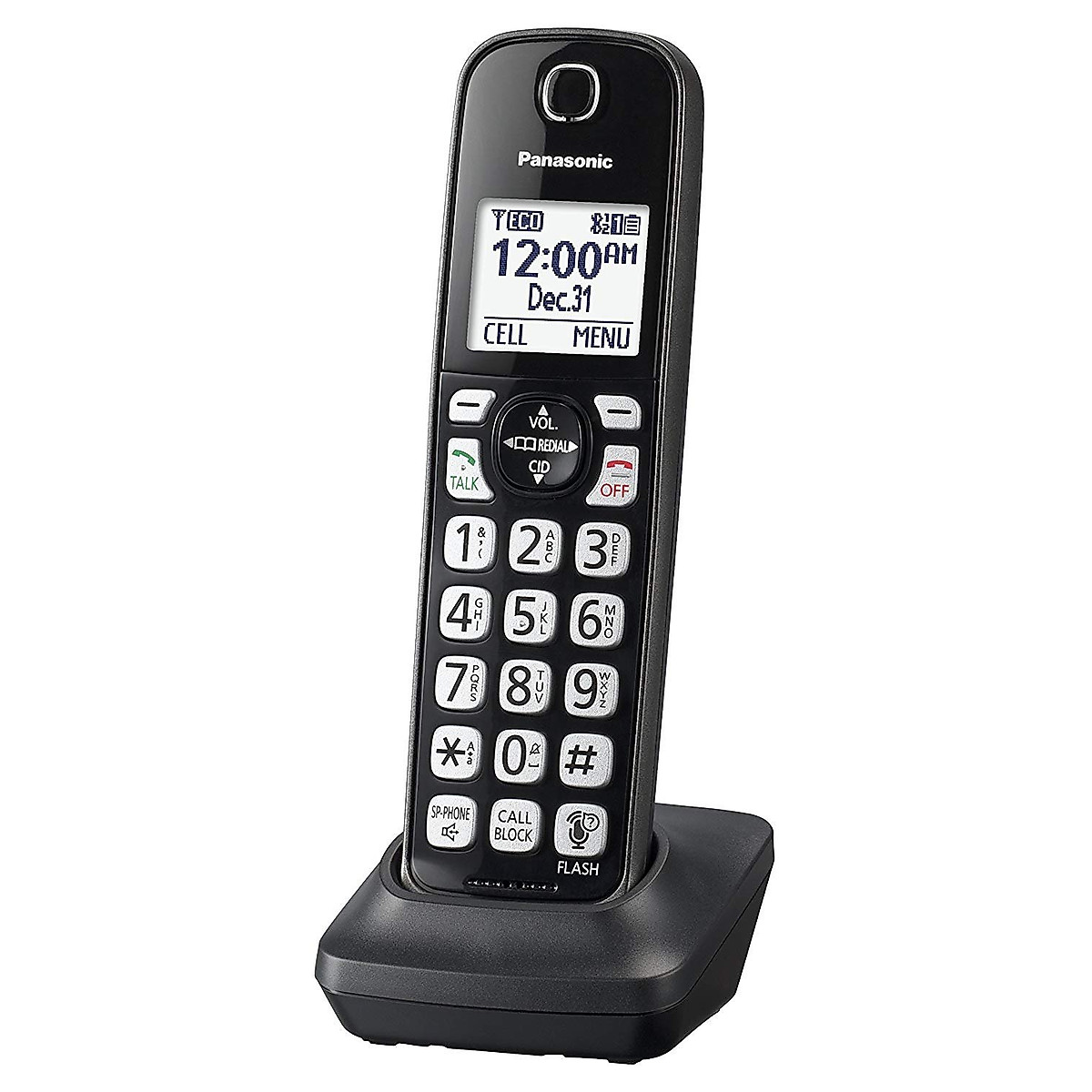 Panasonic KX-TGDA51M Dect 6.0 Digital Additional Cordless Metallic Black Handset for KX-TGD56x Series (Renewed)
