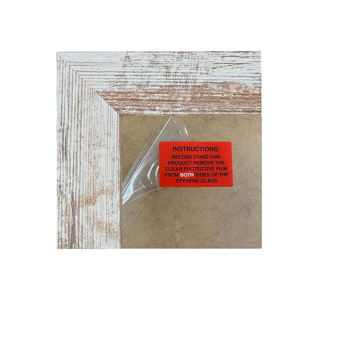 FRAMES BY POST Metro Picture Photo Frame Distressed White with Light Grey Mount 50 x 40 cm Image Size A3 Plastic Glass