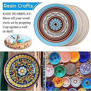 Wood Circles for Crafts, Audab 12 Pack 12 Inch Unfinished Wood Rounds Wooden Cutouts for Crafts, Door Hanger, Door Design, Wood Burning