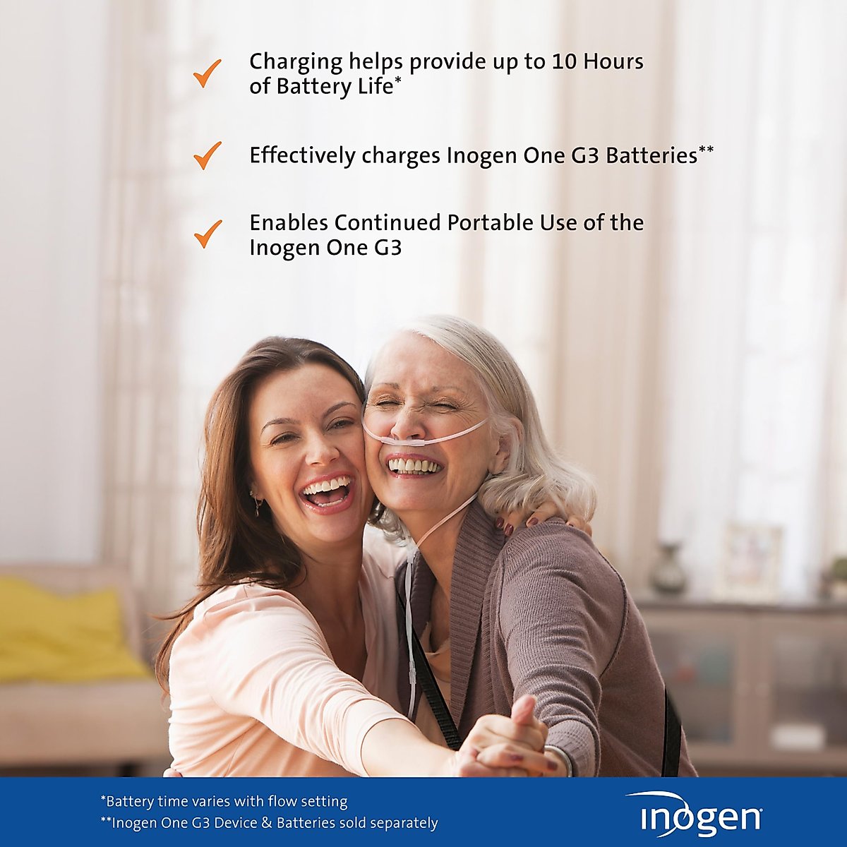 Inogen One G3 External Battery Charger - Lightweight and Portable Charging for The Inogen One G3-0.12 lb. - 3.13 in. W x 2.75 in. L x 1 in. H