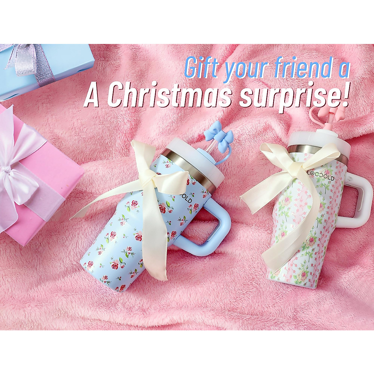 DLOCCOLD 16 oz Stainless Steel Tumbler with Lid and Straw, Double Wall Vacuum Insulated Travel Tumbler with Straw Cover Cap, Cupholder Friendly, Leak Resistant, Reusable Travel Coffee Mug