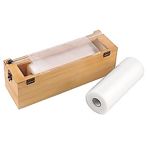 Reusable Vacuum Sealer Bags Dispenser, Rolls Keeper with Built-in Cutter, Come with 8'' x 50’ Rolls for Food Saver, Commercial Grade, BPA Free and Heavy Duty