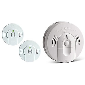 Kidde Smoke Detector with Lithium Battery, LED Lights & Replacement Alert, Pack of 2 & Smoke & Carbon Monoxide Detector, Battery Powered, Combination Smoke & CO Alarm, Voice Alert