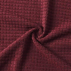 SEWACC Chair Arm Protectors Universal Sofa Armrest Cover Stretch Armchair Slipcover Protector Elastic Recliner Couch Loveseat Cloth 2pcs for Home Office (Claret)