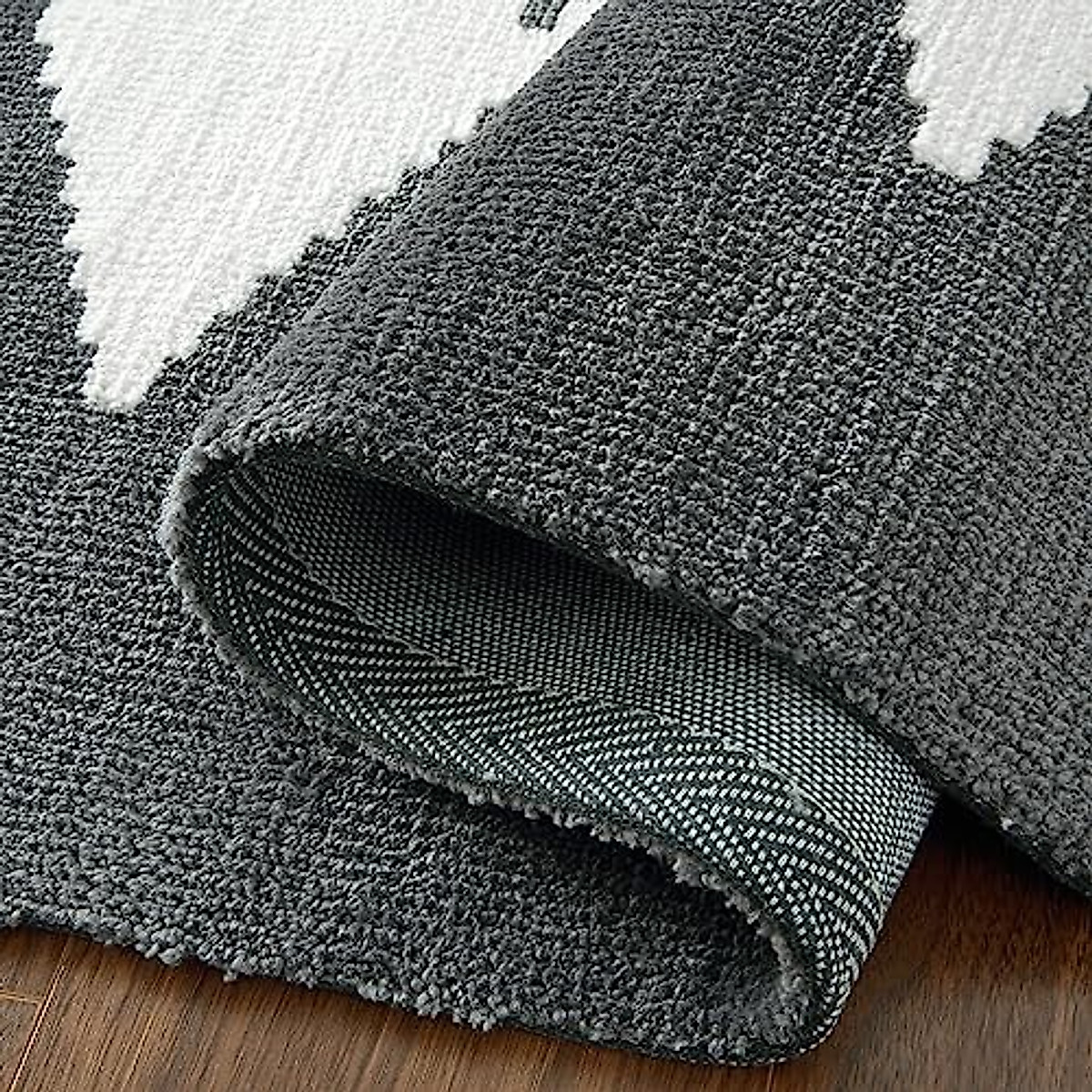GlowSol Area Rugs 8x10 Boho Living Room Rugs Geomertic Shaggy Rugs Boho Moroccan Rug Non Slip Floor Cover Soft Fluffy Area Rug Bedroom Dining Room Office Rug Accent Carpet,Grey 8x10