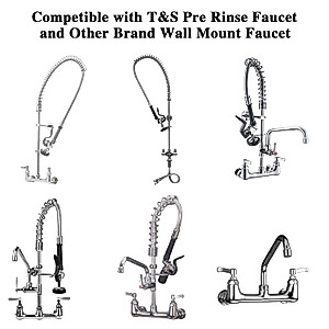 KWODE Brass Eterna Spindle Assembly Replacement Valve for Wall Mount Commercial Pre Rinse Faucet, Hot Side Lever Handle Faucet Stem Assembly Cartridge Faucet Valve, Red