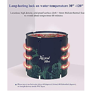 Portable Foldable Bathtub, Separate Family Bathroom SPA Tub, Soaking Standing Bath Tub for Shower Stall, Efficient maintenance of temperature, Ideal for Hot bath ice bath(A)