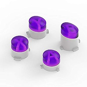 ABXY Bullet Buttons Mod Kit Levers Joystick for Xbox One S Slim Elite Controller (Clear Purple)
