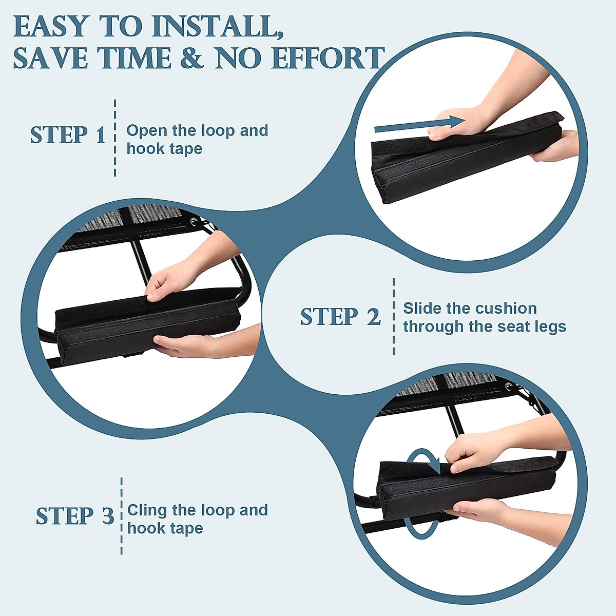 Zero Gravity Chair Cushion for Foot Rest, COITEK Long 15.9in Chair Footrest Cushion for Universal Folding Reclining Patio Chairs Outdoor Patio Lawn Camping Use