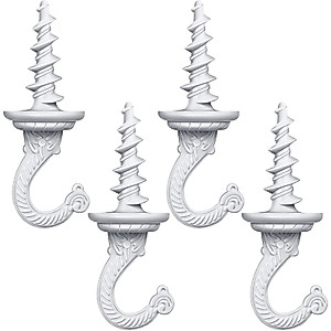 Ripeng Swag Ceiling Hooks Wall Hook Heavy Duty Swag Hook Indoor Outdoor for Hanging Plants Chandelier(White, 4 Pieces)