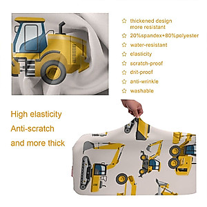 YouQu Excavator Truck Loader Travel Suitcase Cover, Boy's Toy Washable Luggage Cover S - Fits 18-21 inch luggage(No Suitcase)