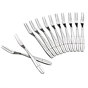Eagrye Tasting Cocktail Forks, 12-Piece Stainless Steel Fruit Forks, F