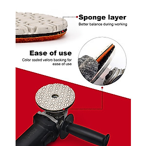 Casaverde 3 Step Diamond Polishing Pads 4 Inch Dry or Wet for Granite Marble
