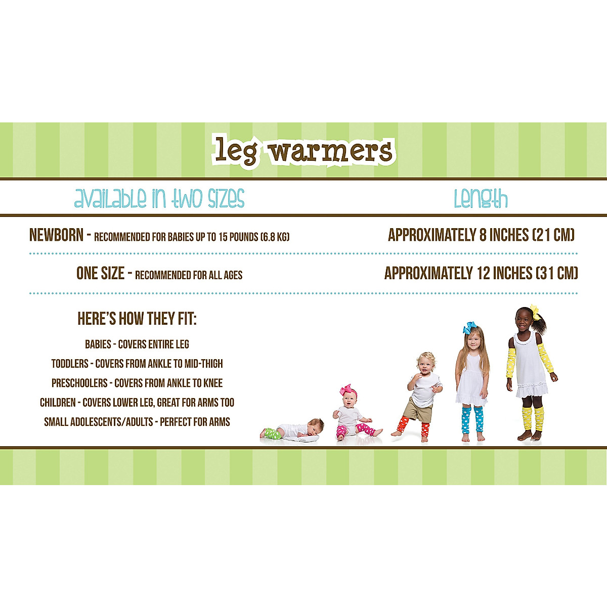 juDanzy 3 Pair Baby Boy And Girl Leg Warmers Black and White Stripes (One Size)