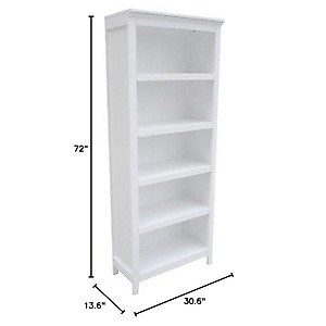 Threshold Carson 5 Shelf Bookcase, White Finish