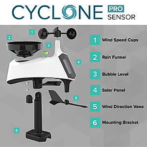 La Crosse Technology Professional Smart Wi-Fi Weather Station with Remote Monitoring (400 Foot Range), Wind and Rain Gauges, Temperature and Humidity Sensors, and Forecasting - V42-PRO-INT