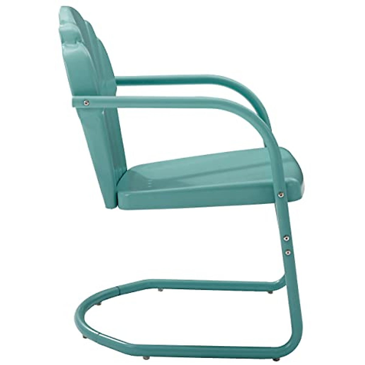 Crosley Furniture CO1029-BL Tulip Retro Outdoor Metal 2-Piece Armchair Set, Pastel Blue Satin