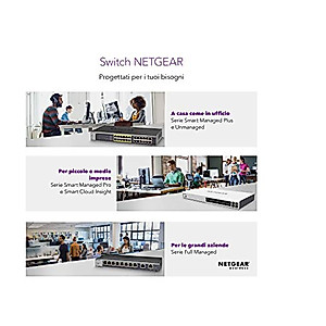 NETGEAR 8-Port Gigabit Ethernet PoE Network Switch, Hub, Internet Splitter (GS108LP) - with 8 x PoE+ @ 60W Upgradeable, Desktop/Rackmount, and ProSAFE Lifetime Protection