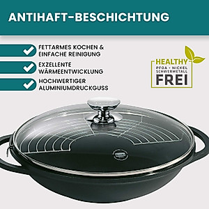 Berndes Vario Click 32 cm Induction Wok with Glass Lid and Accessories