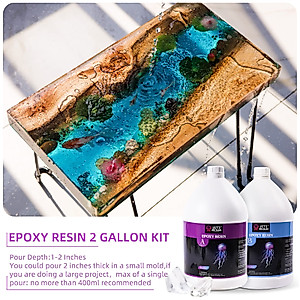 LET'S RESIN Epoxy Resin Kit, 2 Gallon Epoxy Resin for Deep Pour,Bubble Free & Crystal Clear Casting Resin,Fast Curing Resin for Table Top, Countertop, River Table, Wood, Jewelry Making,Art,Craft