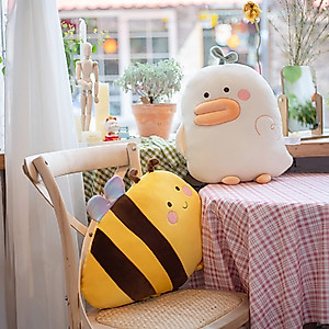 20 Inch Plush Bumblebee Stuffed Animal Bumble Bee Hugging Pillow Honey Bee Plushies Throw Pillow Bee Anime Gift for Kids and Lovers in Birthday,Valentine's Day,Christmas...