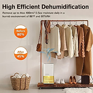 Upenjok 40oz Small Dehumidifier with LED Lights & Auto Shut Off - Perfect for 322 sq. ft Bedroom, Bathroom, RV, Closet KW-CS01 NEW