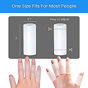Kimihome 20 PCS Gel Finger Sleeve Protectors, Silicone Finger Sleeve Cushions and Protects, Provide Relief for Finger Cracking, Corns, Blisters and Calluses Protect.