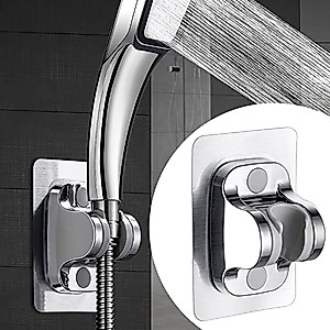 Large Wall Mount Strong Adhesive Waterproof Handheld Shower Holder Shower Head Holder for RV Shower Kids Shower Bathroom Shower Bathroom Organizer (As Shows, One Size)