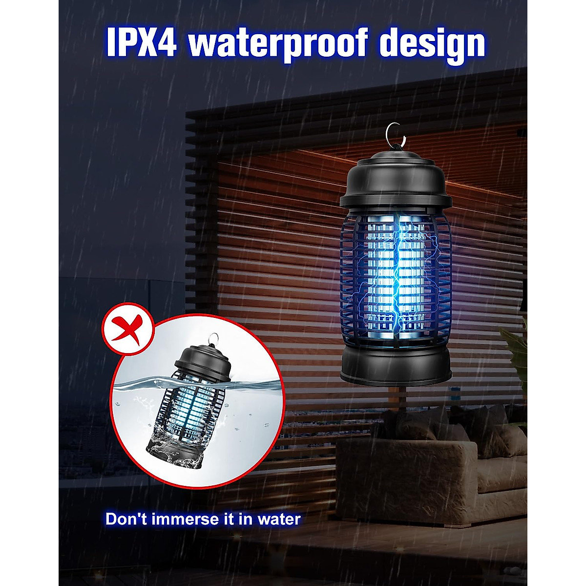 DEEZEE Bug Zapper Outdoor， 4200V Mosquito Zapper Indoor，20W Electric Fly Zapper ，Insect Zapper&Mosquito Killer lamp for Home, Patio, Kitchen, Backyard, Camping, Plug-in…