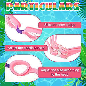 Macarrie 6 Pcs Kids Swim Goggles No Leaking Anti Fog Swimming Goggles for Kids Boys Girls with Nose Clip Earplugs, Age 3-14 (Cute Colors)