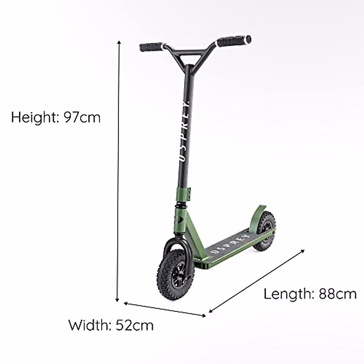 Osprey Dirt Scooter | for Adults and Beginners Bicycle with Chunky Road Tyre Off Road All Terrain Pneumatic Trail Tires and Aluminium Deck, Multiple Colours