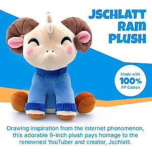 Youtooz Jschlatt Ram Plushie 9" Inch, Jschlatt Soft Rammie Plush Collectible by Youtooz Plush Youtubers Creator Collection