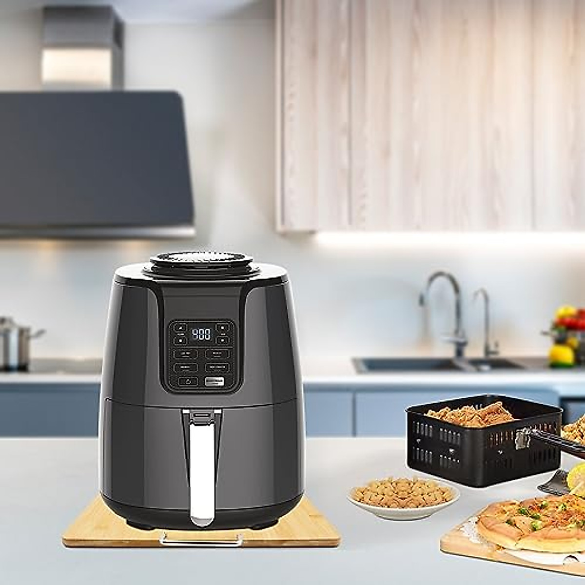 Universal Appliance Slider for Kitchen Counter, for Coffee Maker/Espresso Machine, Blender, Air Fryer, Stand Mixer, Toaster Sliding Tray Board, Bamboo, Wide-15"Wx11.6"D