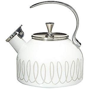 Kate Spade New York 886301 Charlotte Street Gray Metal Kettle, Grey, 2.5 qt (2.4 L)