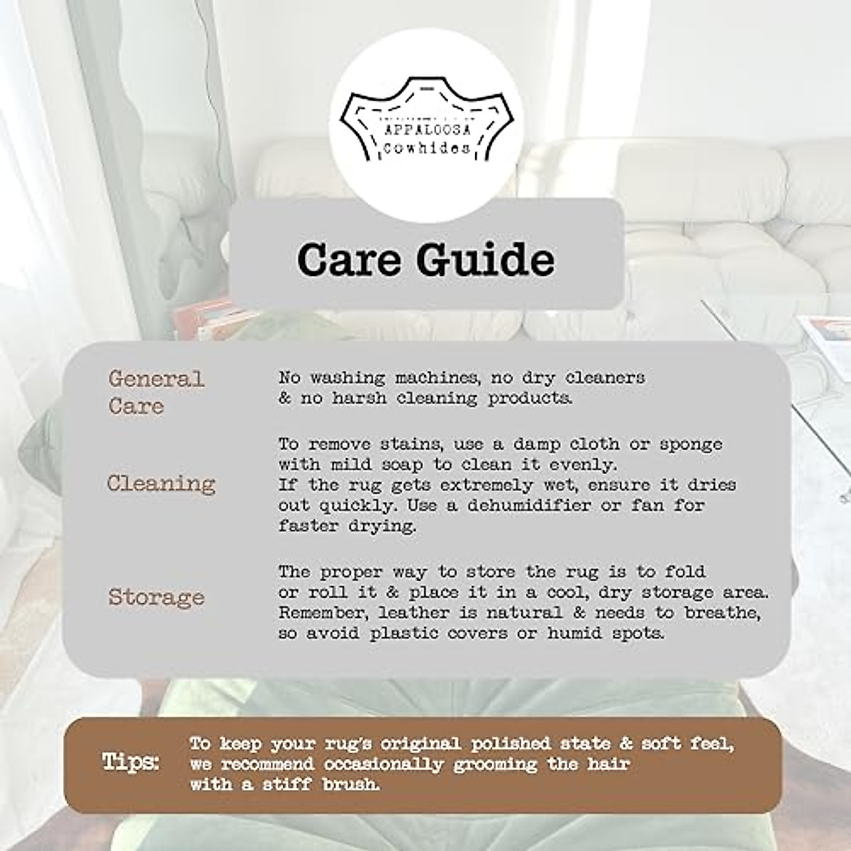 Appaloosa Cowhides Genuine Cowhide Rug - Natural Leather Hide Rugs for Living Room & Area Rug for Bedroom - Real Cowhide Rug for Rustic Home Decor - 6'x8' Dark Brindle Cow Hide Rug Collection