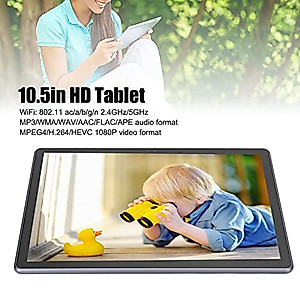Vikye 10.5in Tablet, 4G 1920x1280 Resolution HD Tablet 5G 2.4G Dual Band 8GB 128GB Octa Core Tablet Calling Tablet for Android11