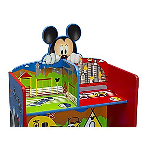 Delta Children Wooden Playhouse 4-Shelf Bookcase for Kids, Mickey Mouse